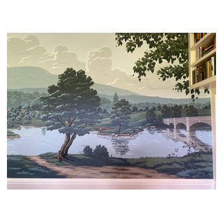 Colonial Themed Murals throughout a music room/library - Victorian ...