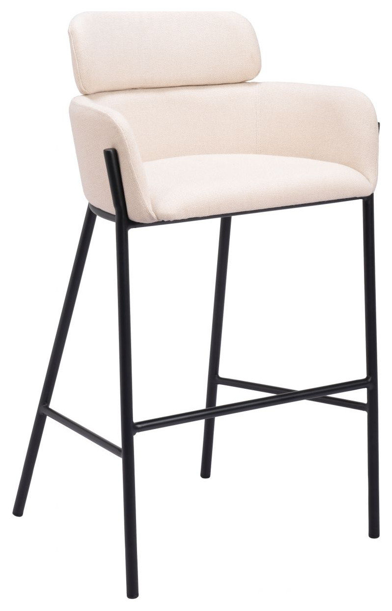 Bremor Barstool, Beige - Transitional - Bar Stools And Counter Stools ...