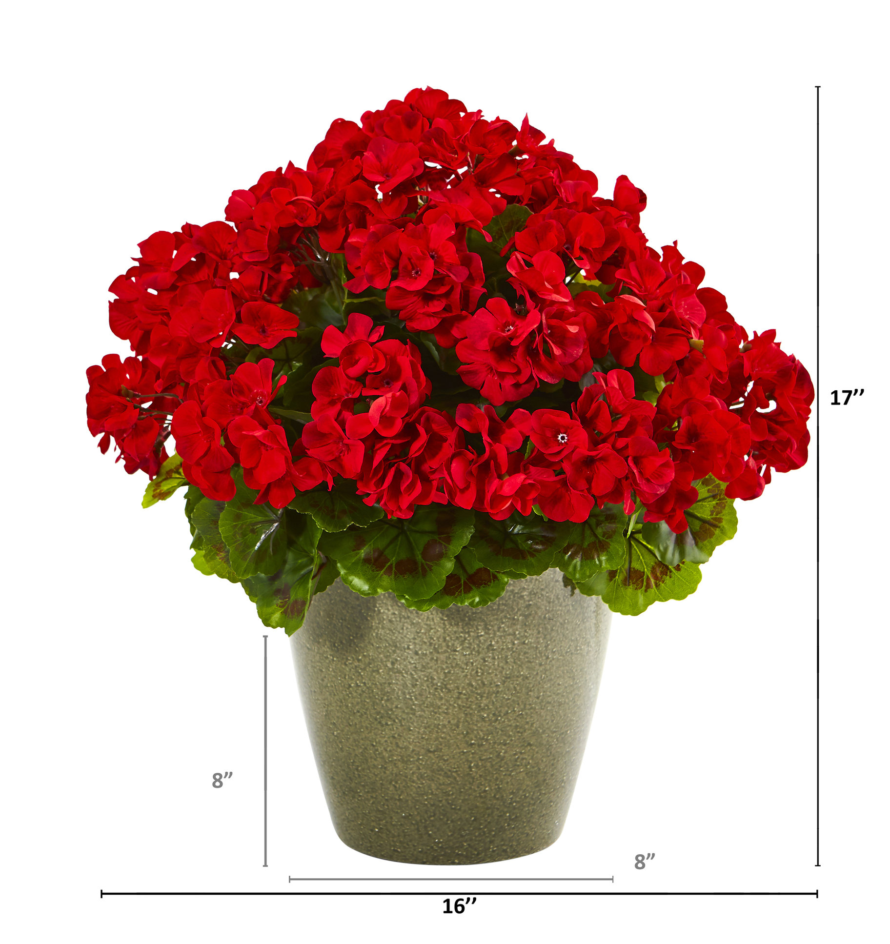 17" Geranium Artificial Plant UV Resistant, Indoor/Outdoor - Modern ...