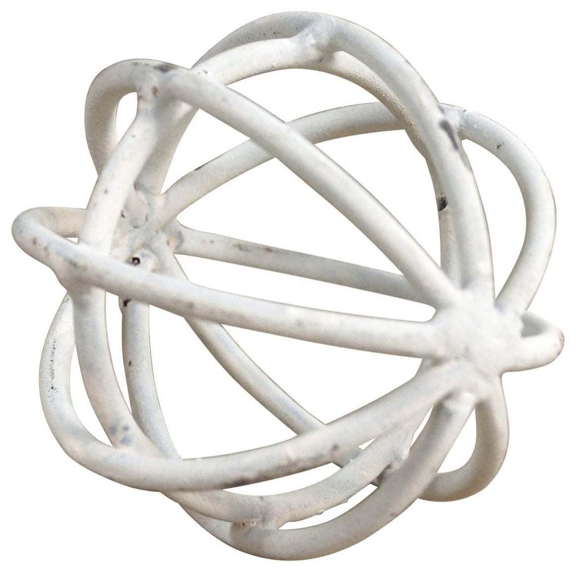 Metal Ball Sm. Wht, White, 3", 3 - Farmhouse - Decorative Objects And ...