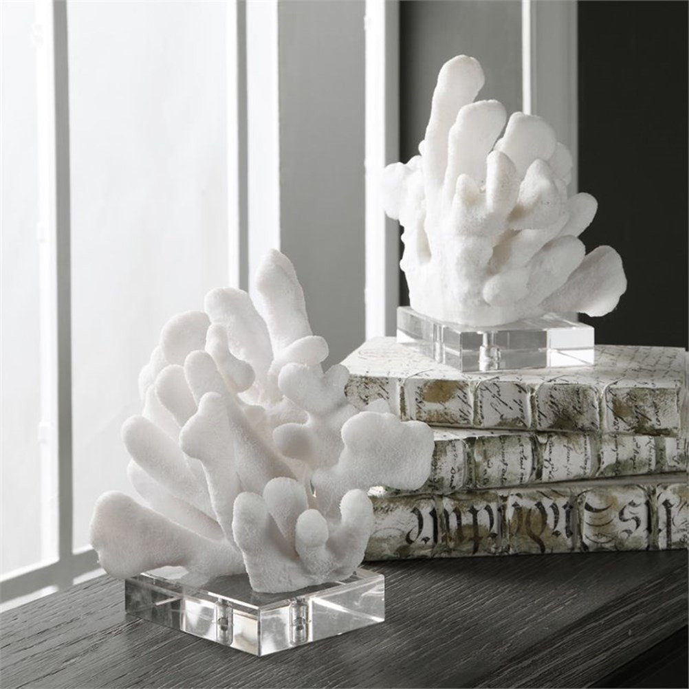 Bowery Hill Contemporary Bookend in White (Set of 2) - Beach Style ...