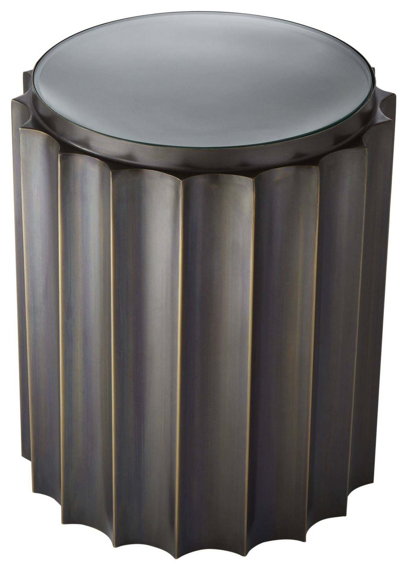 Fluted Column Table, Bronze - Industrial - Side Tables And End Tables ...