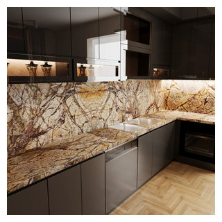 Rainforest Brown Marble - Kitchen - New York - by Ultra Stones | Houzz UK