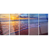 "Sunset Over Blue Seashore" Metal Wall Art, 60"x28" - Beach Style ...