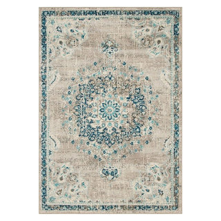 Traditional Penelope Smoke Area Rug, 5'3"x7'7" - Contemporary - Area ...
