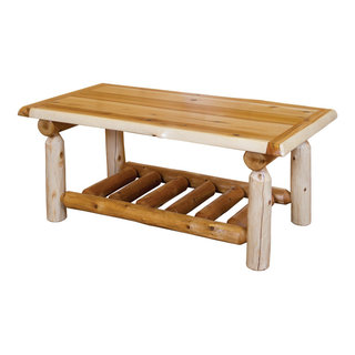 White Cedar Log Coffee Table - Rustic - Coffee Tables - by Furniture ...