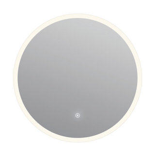 Eva 24X24 Round Perimeter Lighted Mirror With Memory Dimmer and ...