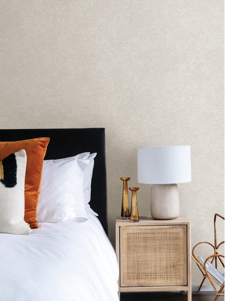 Sayuri Cream Leaf Trail Wallpaper, Swatch, Swatch - Contemporary ...