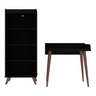 Hampton 2-Piece Home Basic Office Set, Black - Midcentury - Home Office ...