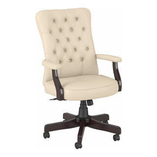 Traditional Office Chair, Diamond Button Tufted Back - Transitional ...