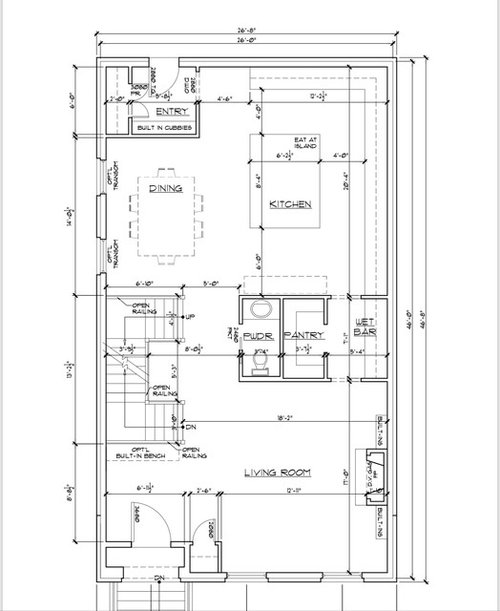 New construction stair direction - function vs view from entry | Houzz ...