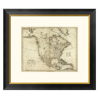 "Map of North America, 1796" Framed Digital Print by John Reid, 26x23 ...