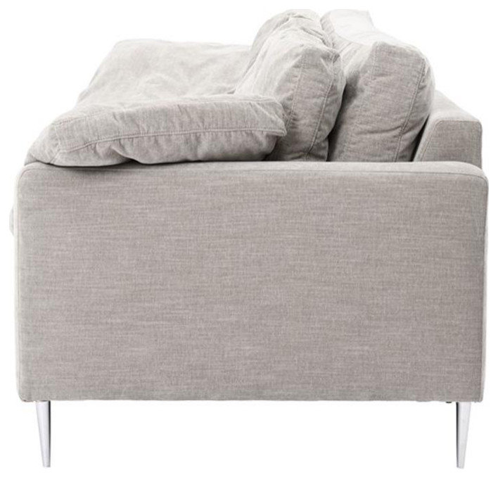 Vari Light Grey Textured Velvet Lounge Sofa - Midcentury - Sofas - by ...
