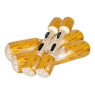 54" Brown and White Inflatable Swimming Pool Log Flume Joust Set ...