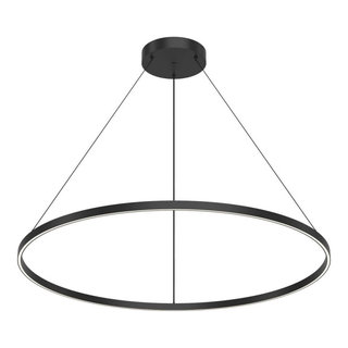Kuzco Lighting Cerchio 47" LED Pendant, Black With Frosted Silicone ...