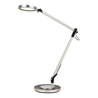 Urbanpro 10W 3000K Modern Metal LED Desk Lamp in Silver Finish - Modern ...