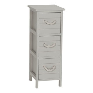 Seaside Storage Chest of 3 Drawers Side End Table White - Beach Style ...