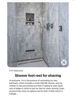 Where to place leg ledge in shower (and what type to use)?
