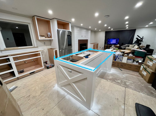 Overhang support needed for kitchen island quartz? | Houzz Forum