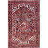 Rosewood Red Wool Hand Knotted Antique Zoroastrian Heris Rug 8' x 12'2 ...