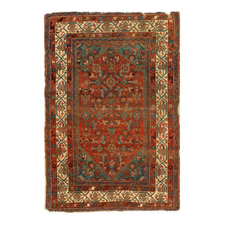 Rust Color Persian Antique Hamadan 3'x4'9'' - Mediterranean - Area Rugs ...