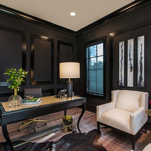 75 Most Popular Home Office with Black Walls Design Ideas for 2019 ...