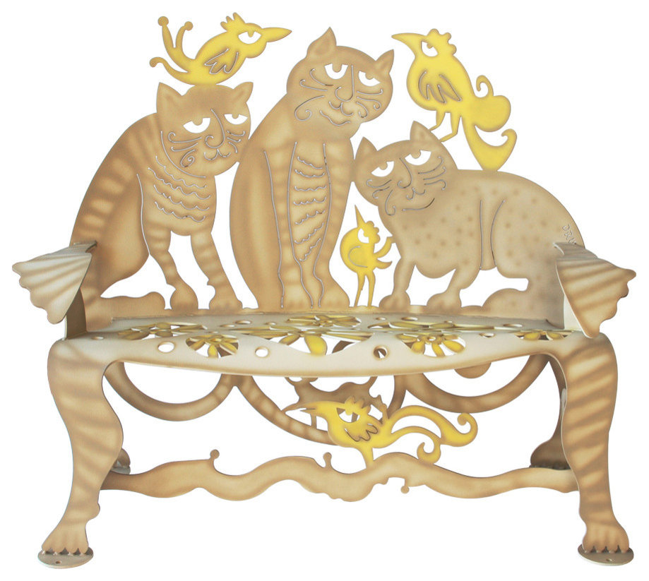 Cat Bench - Contemporary - Outdoor Benches - by Cricket Forge | Houzz