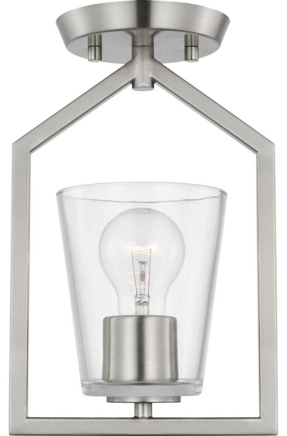 Vertex 1-Light Semi Flush Mount, Brushed Nickel - Transitional - Flush ...