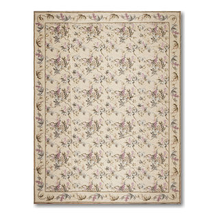 9'x12' Hand Woven Wool Oriental Area Rug, Beige, Olive Color ...