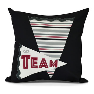 Go Team!, Word Print Pillow, Black, 18" x 18" - Contemporary ...