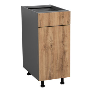 15 Base Cabinet Single Door Single Drawer Grey, 15 x 34 1/2 x 23 3/8 ...