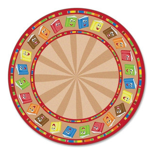 Flagship Carpets FE337-85A 6' Circle Time Books Calm Educational Rug ...