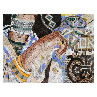 Female Body Ornamented With Jewelry Mosaics, 31'' x 16'' - Contemporary ...