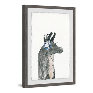 "Groovy Llama" Framed Painting Print, 12"x18" - Contemporary - Prints ...