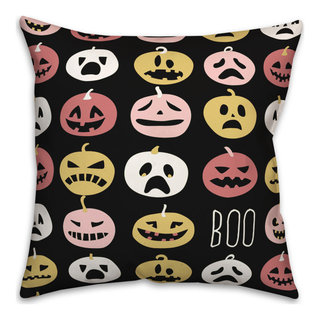 Boo Pumpkins Pattern Pillow, 20x20 - Contemporary - Decorative Pillows ...