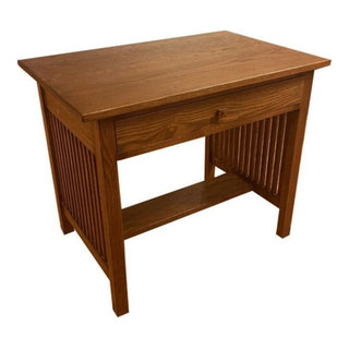 Crafters and Weavers Arts and Crafts 36" Wood Writing Desk in Walnut ...