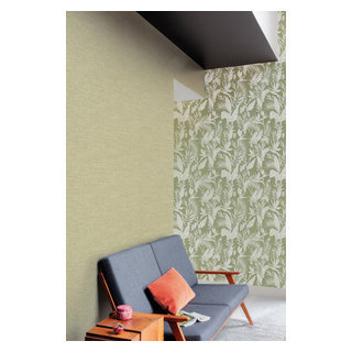 Plain Textile Textured Double Roll Wallpaper, Sample - Transitional ...