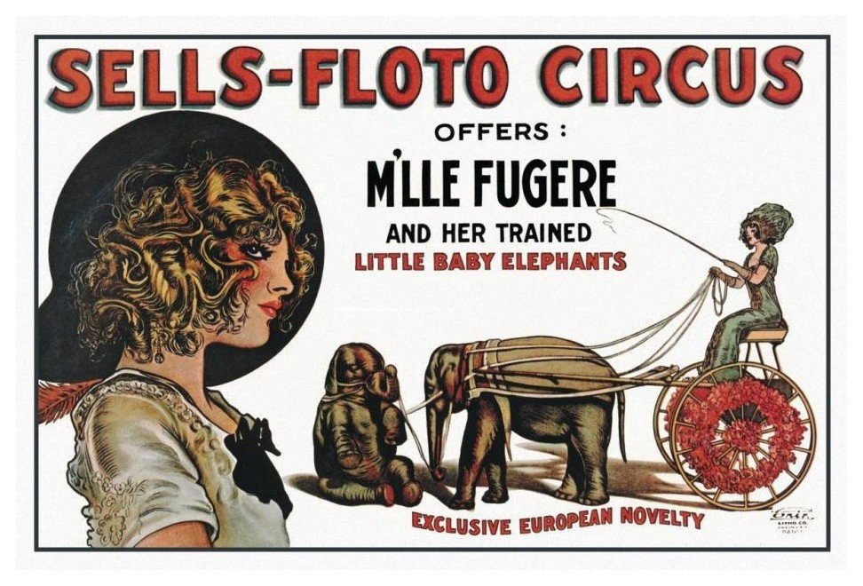 "Sells-Floto Circus" Digital Paper Print by Vintage Elephant, 24"x17 ...