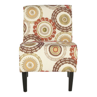 Karla Armless Club Chair Beige/Brown/Orange - Modern - Armchairs And ...
