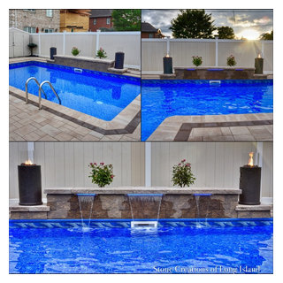 Whitestone, NY 11357 | Paver Pool Patio with Fire and LED Waterfallls ...