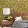 Carter Gold Geometric Flock Wallpaper, Swatch - Contemporary ...