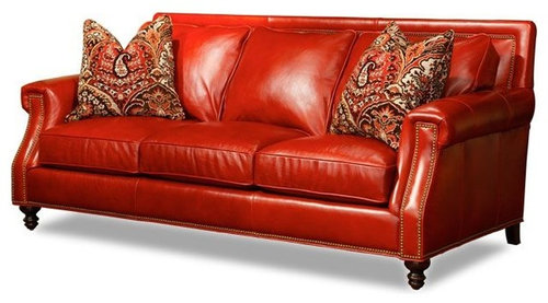 Fabrics to go with red leather couch