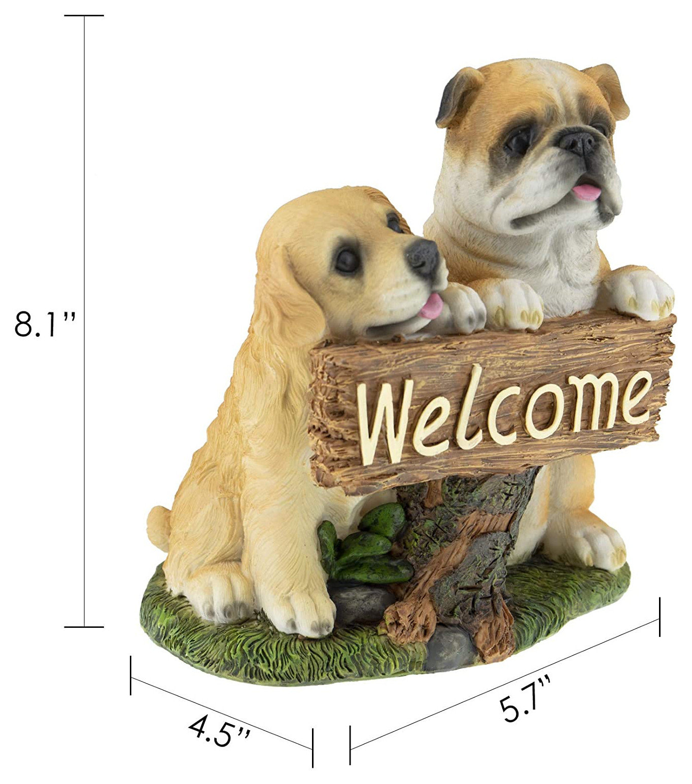 Dog Welcome Sign Garden Statue Outdoor Décor - Farmhouse - Garden ...