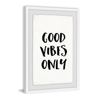 "Good Vibes Only VIII" Framed Painting Print, 24"x36" - Contemporary ...