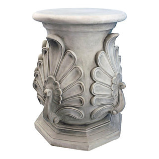Design Toscano Peacock Riser Plinth Stone Finish - Transitional ...