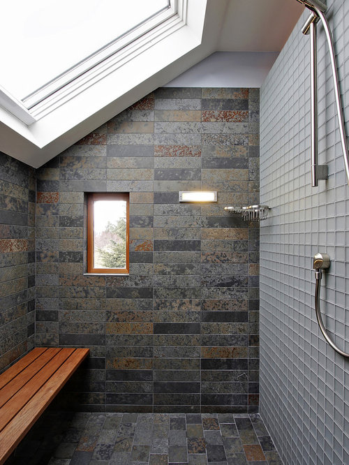 Slate Tile Shower Home Design Ideas, Pictures, Remodel and Decor