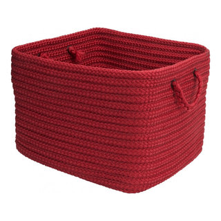 Colonial Mills Basket Modern Farmhouse Braided Mudroom Deep Red ...