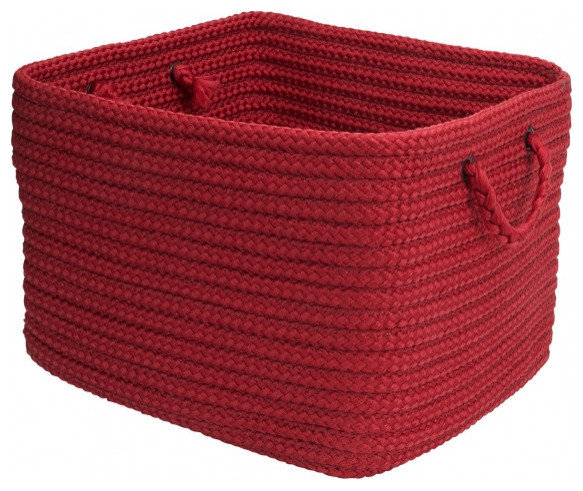 Colonial Mills Basket Modern Farmhouse Braided Mudroom Deep Red ...