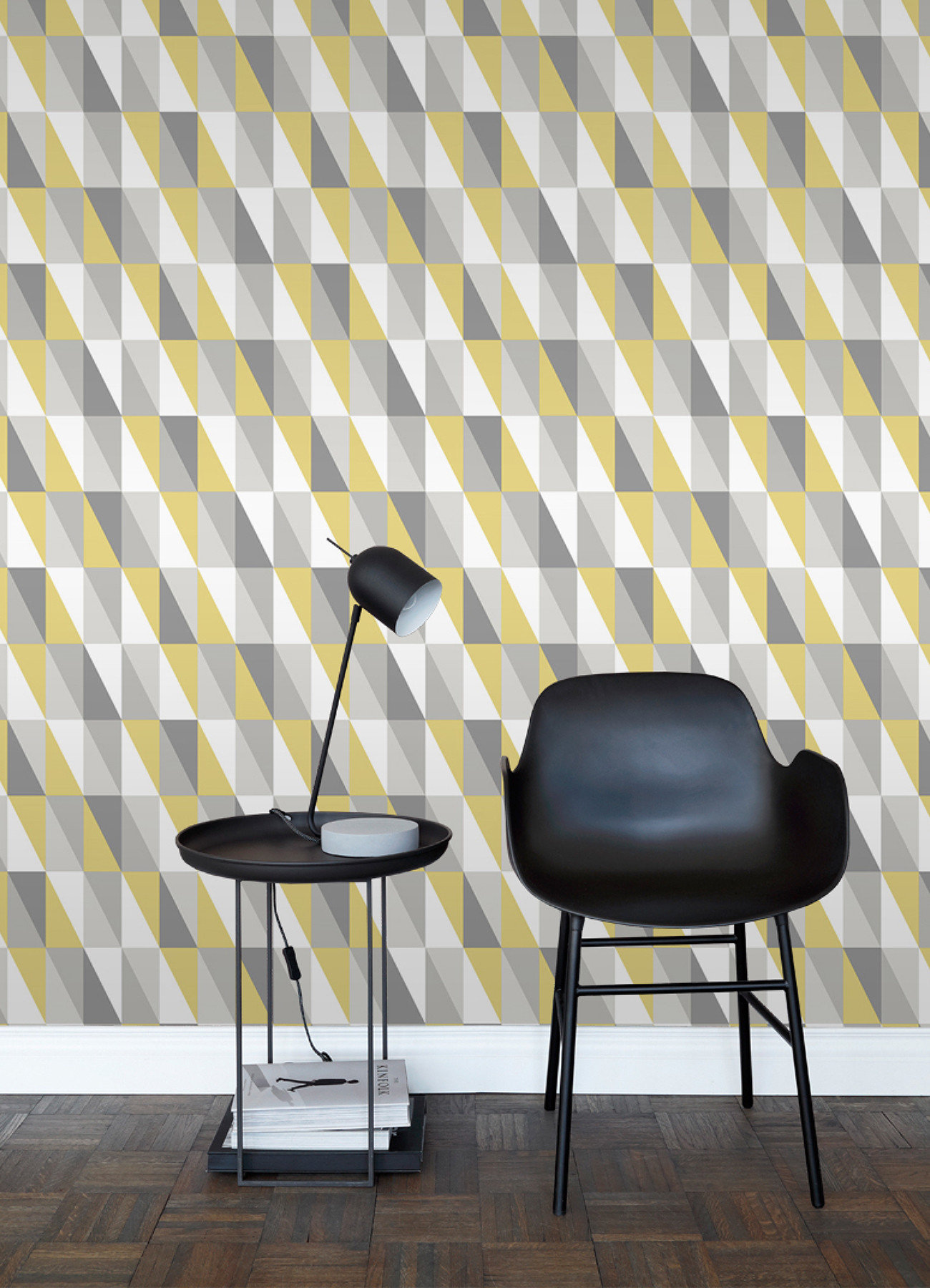 Inez Mustard Geometric Wallpaper, Swatch - Contemporary - Kids Wall ...