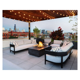 West Town Contemporary Rooftop Patio & Lounge - Modern - Deck - Chicago ...